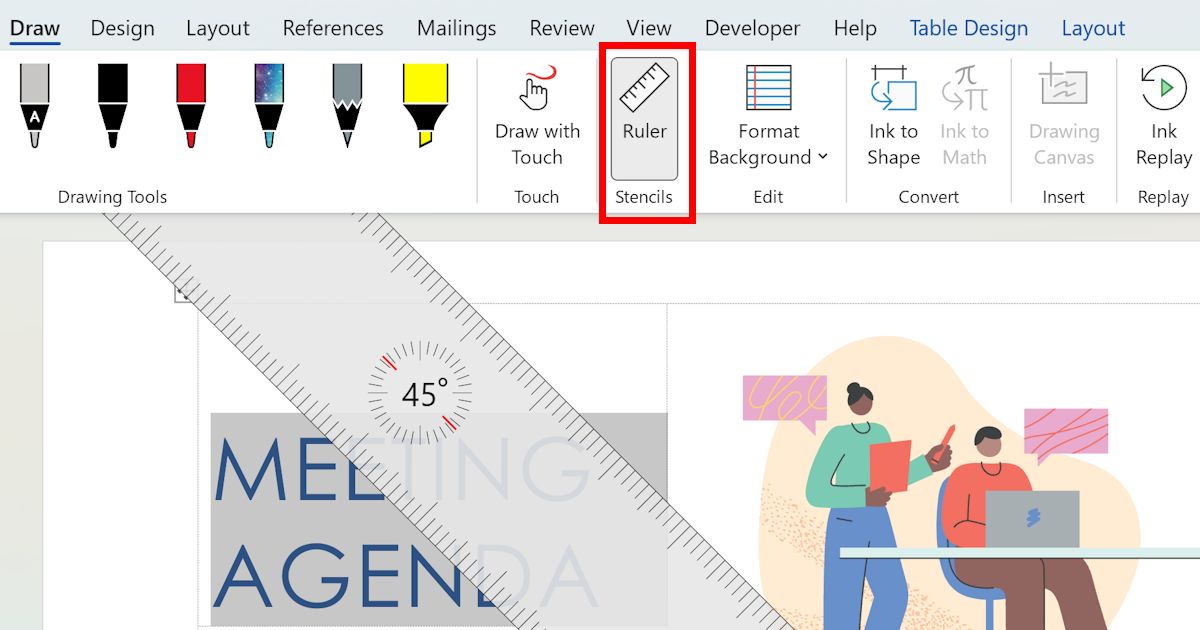 Using Stencils Ruler In Word WordFields